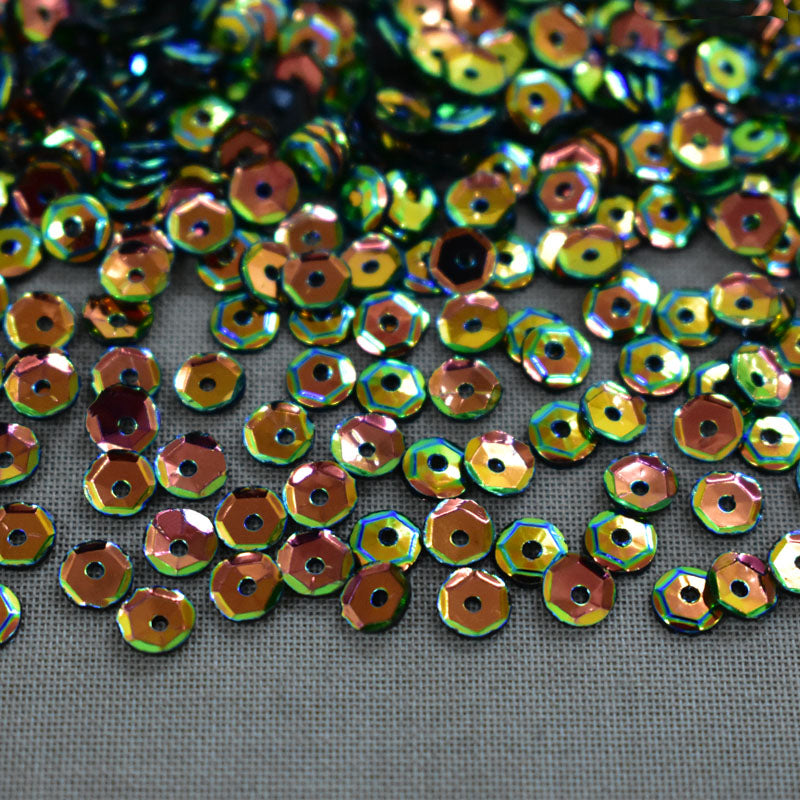 Buy 5mm French Cut Sequins in Green and Orange Color at wholesale ...