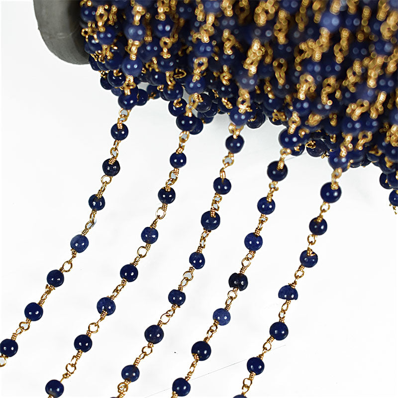 Buy Navy Blue Color Bead Chain online for jewelry making ...