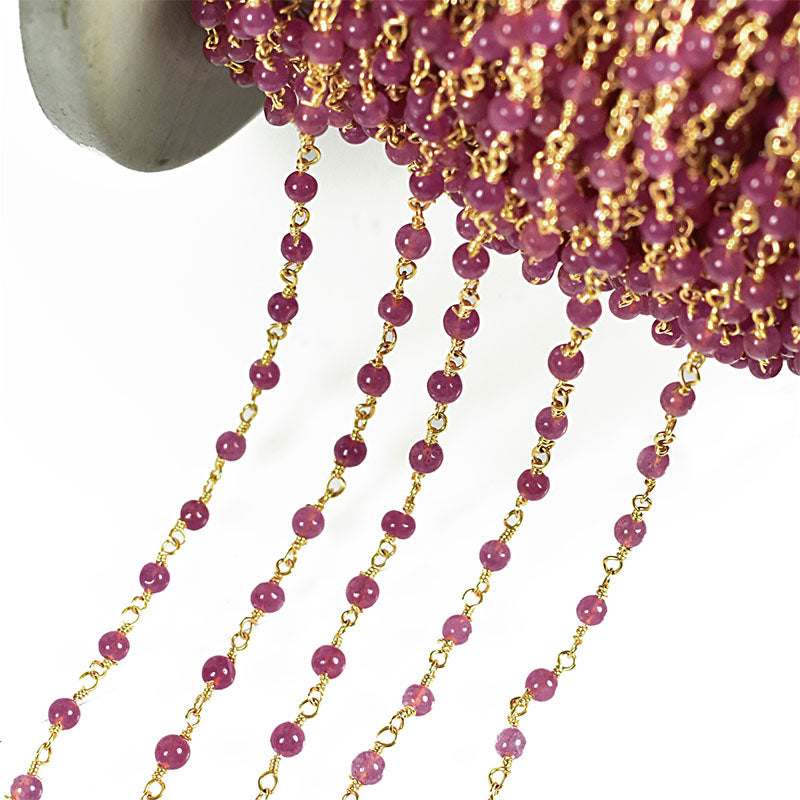Buy Pink Color Bead Chain for making gorgeous jewelry pieces ...