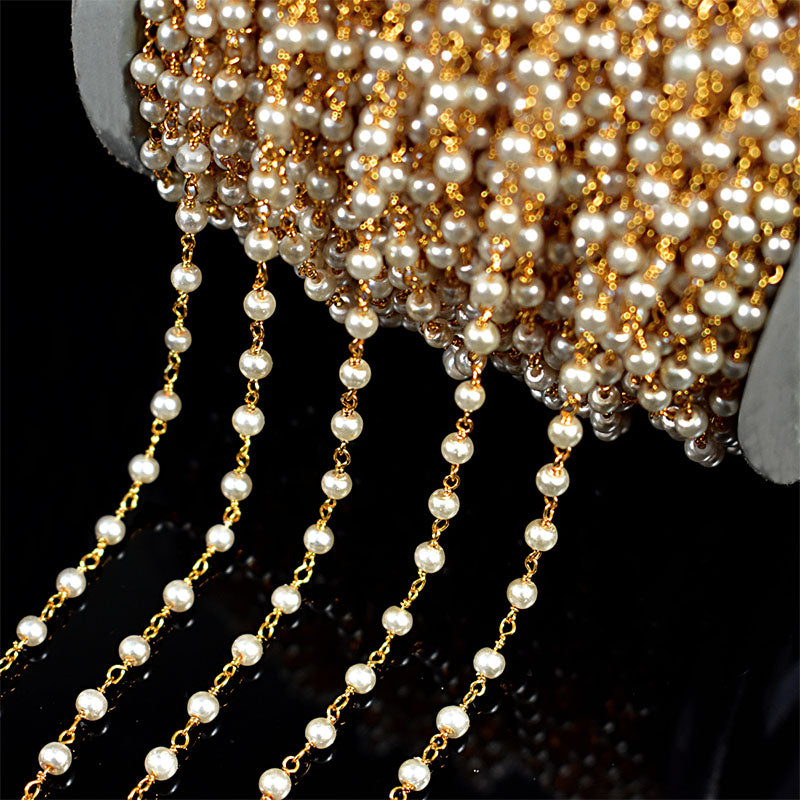 Buy White Color Pearl Chain for jewelry online at wholesale prices ...