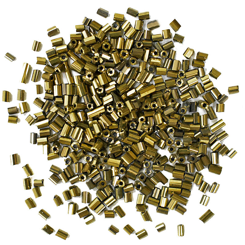 Buy 3mm Dull Gold Color Glass Bugle Beads online – embroiderymaterial.com