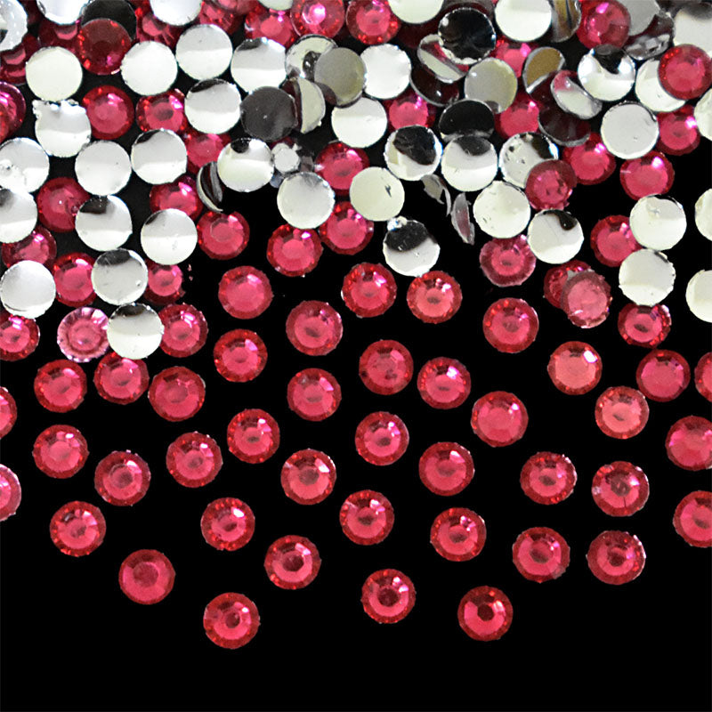 Buy now 4mm flat back French Rose Pink color glue on rhinestones ...