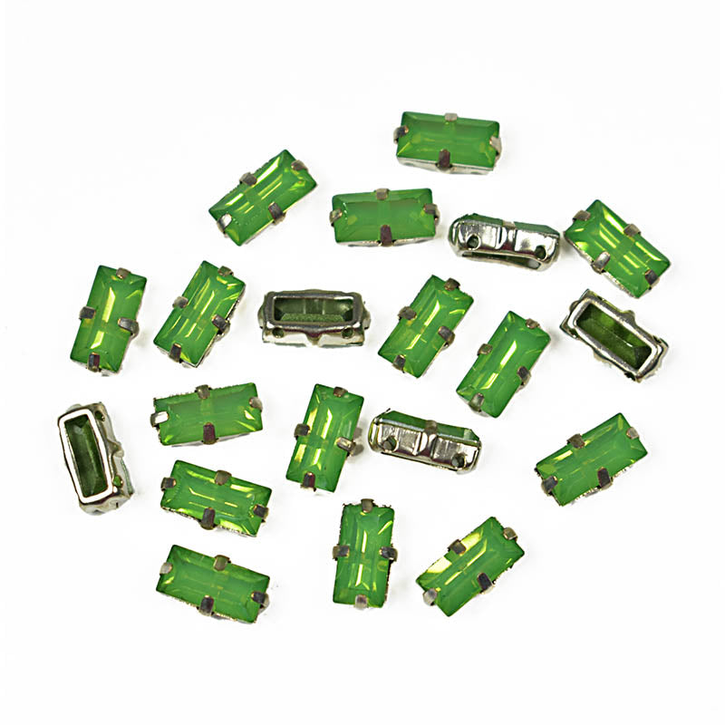 Shop Rectangle Shape Sew on Rhinestones online in Green Opal Color ...