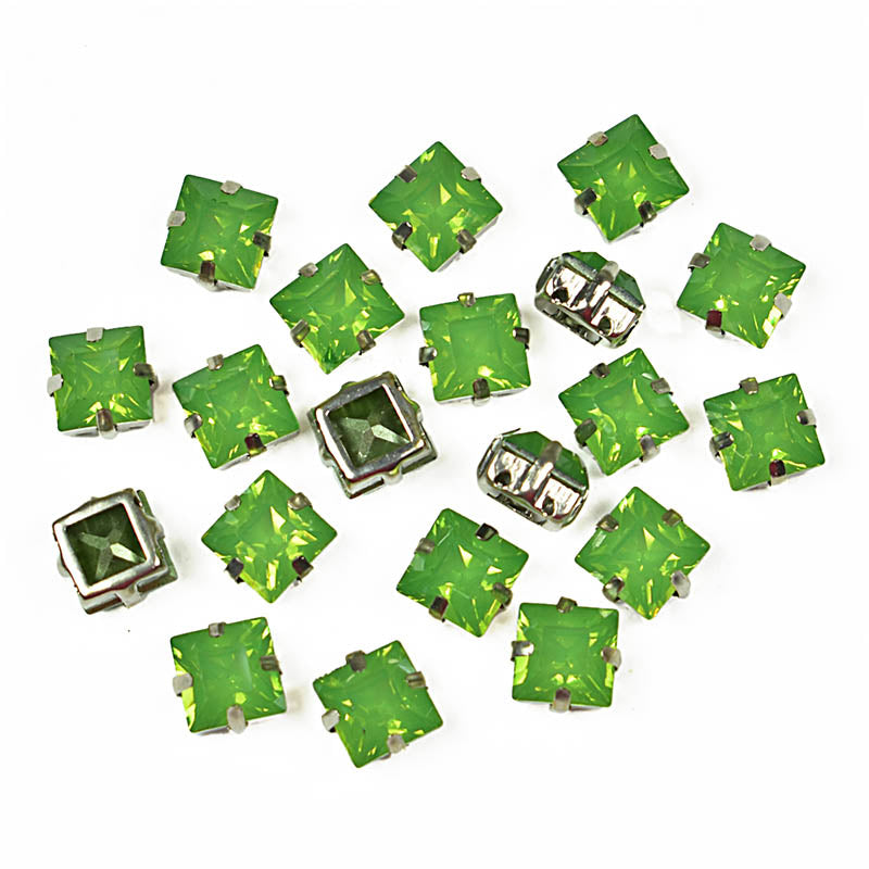 Buy Square Shape Sew on Rhinestones online in Green Opal Color ...