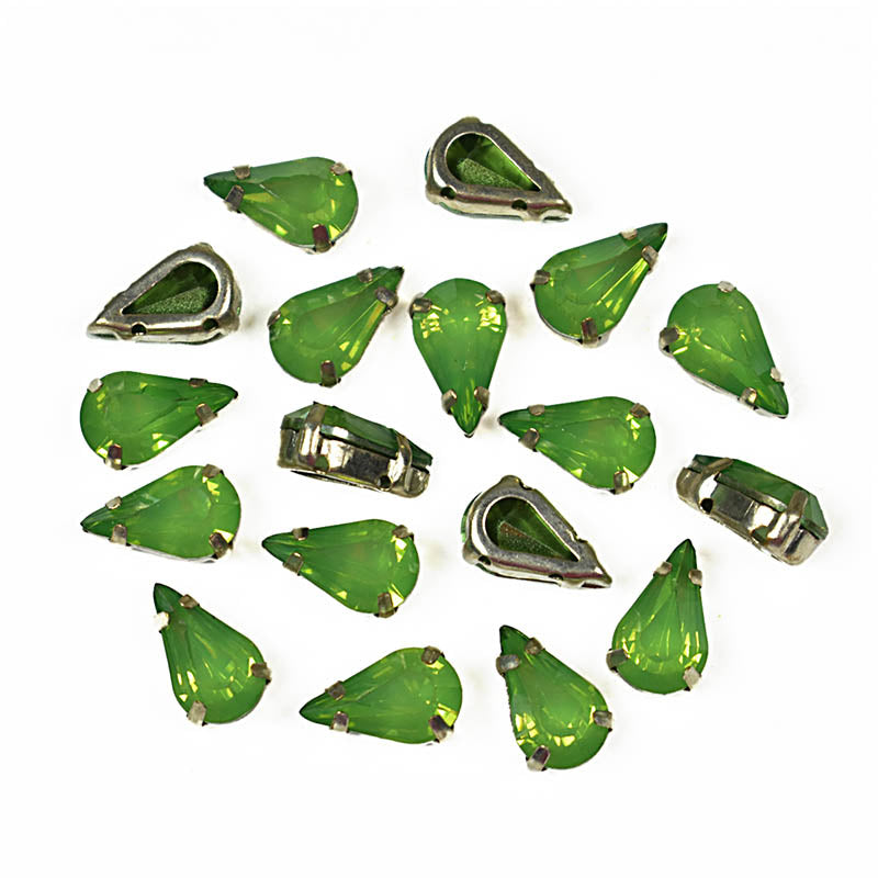 Buy Teardrop Shape Sew on Rhinestones online in Green Opal Color ...