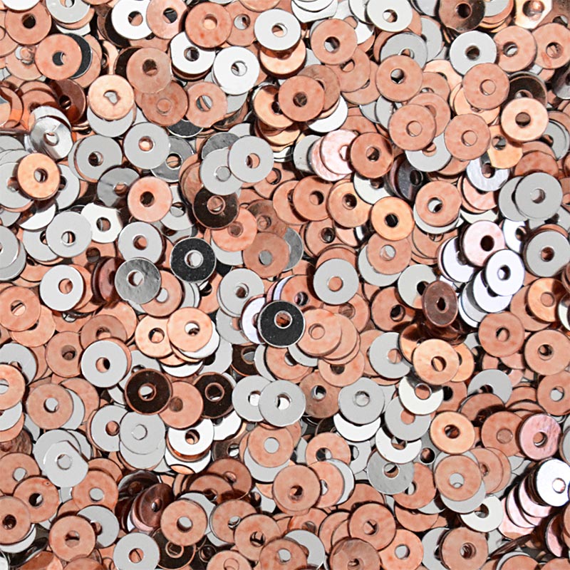 Shop 4mm Double Sided Peach and Silver color sequins ...