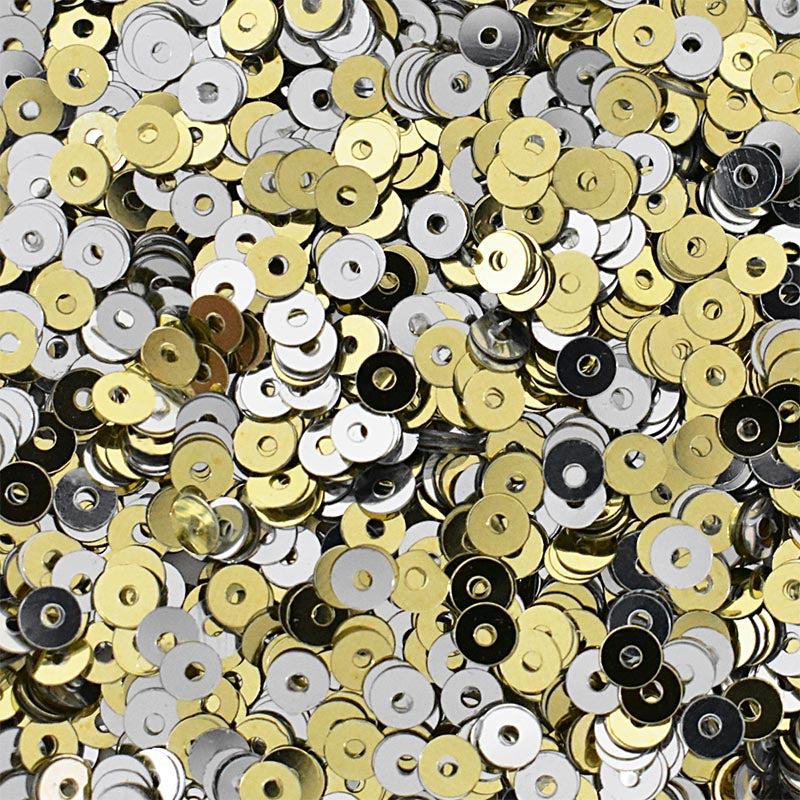 Shop 4mm Double Sided Light Gold ad Silver color sequins ...