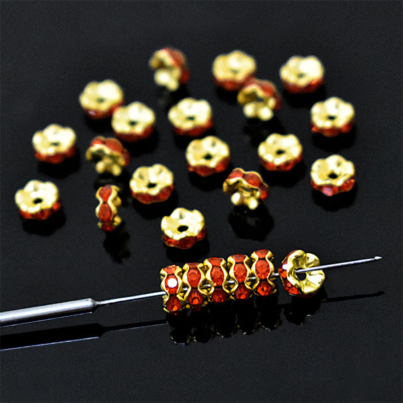 Buy Crystal Rondelle Spacer Beads online in Red Color ...