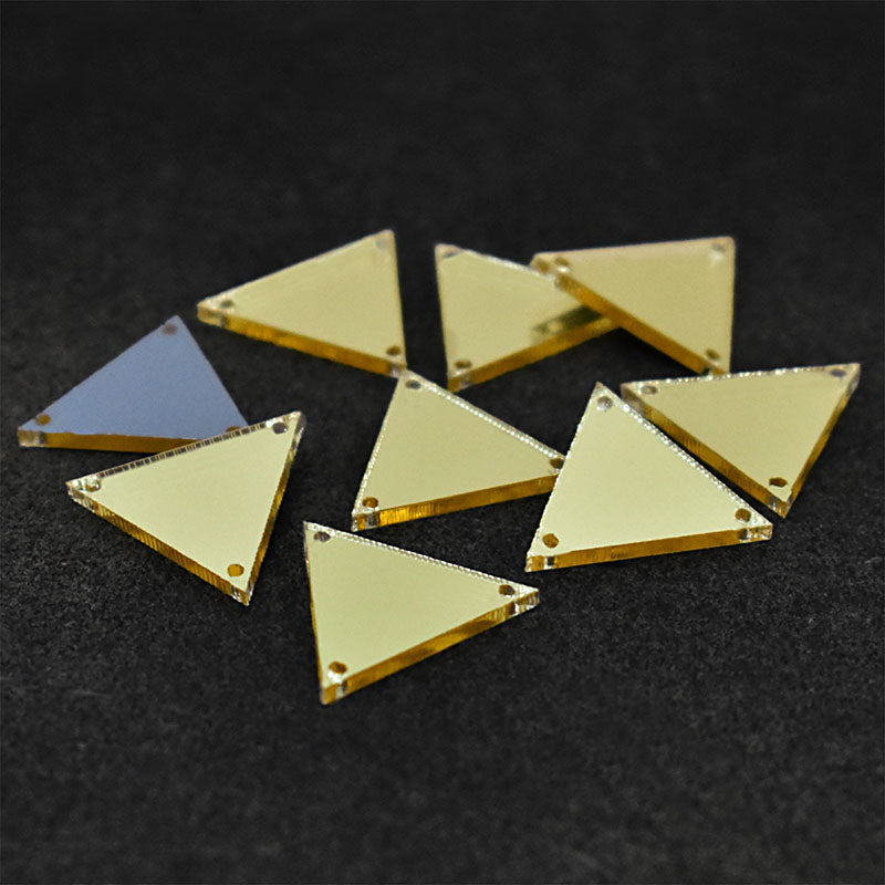 Buy Gold Color Triangle Shapes Sew on Acrylic Mirror ...