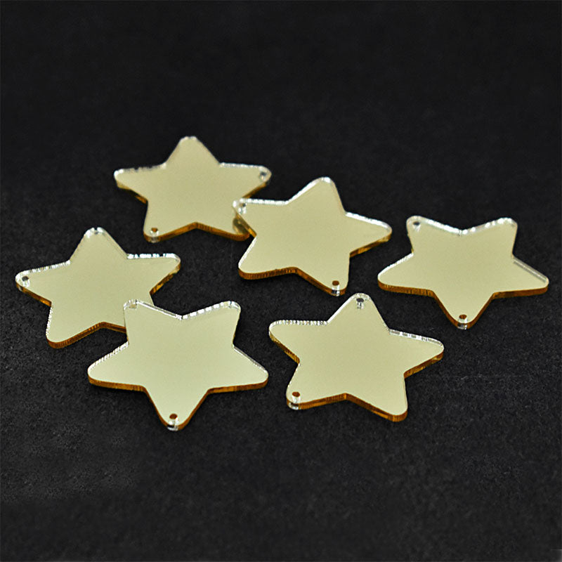 Buy Gold Color Star Shapes Sew on Acrylic Mirror – embroiderymaterial.com