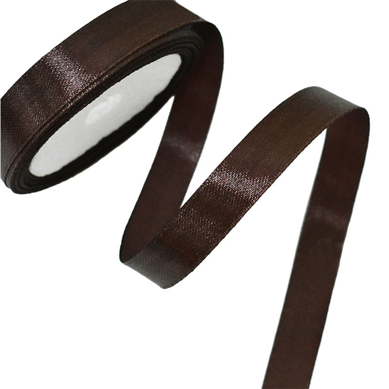 Buy Chocolate Brown color satin ribbon online at wholesale price ...