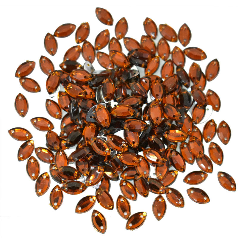 Buy Marquise Shape Flat Back Rhinestones online in Rust Color ...