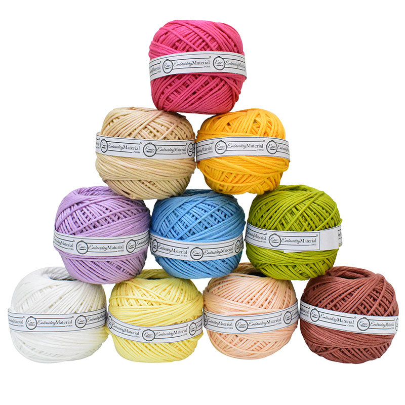 Thick Cotton Thread for Crochet, Knitting, Tatting & Embroidery Work ...