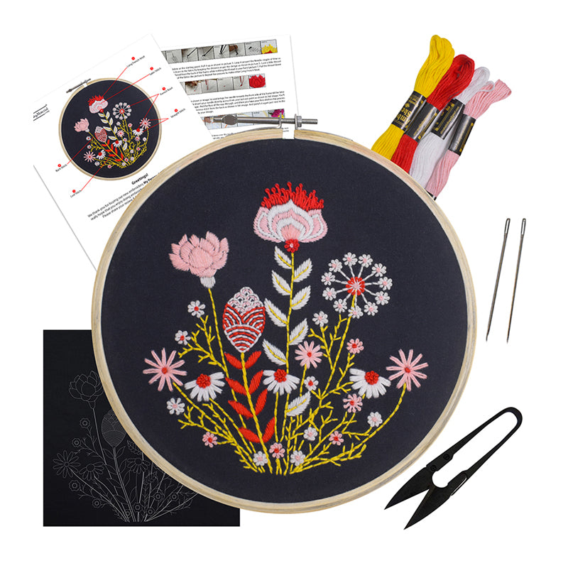 Shop for Floral Garden Design Cross Stitch Embroidery Kit for Beginners ...