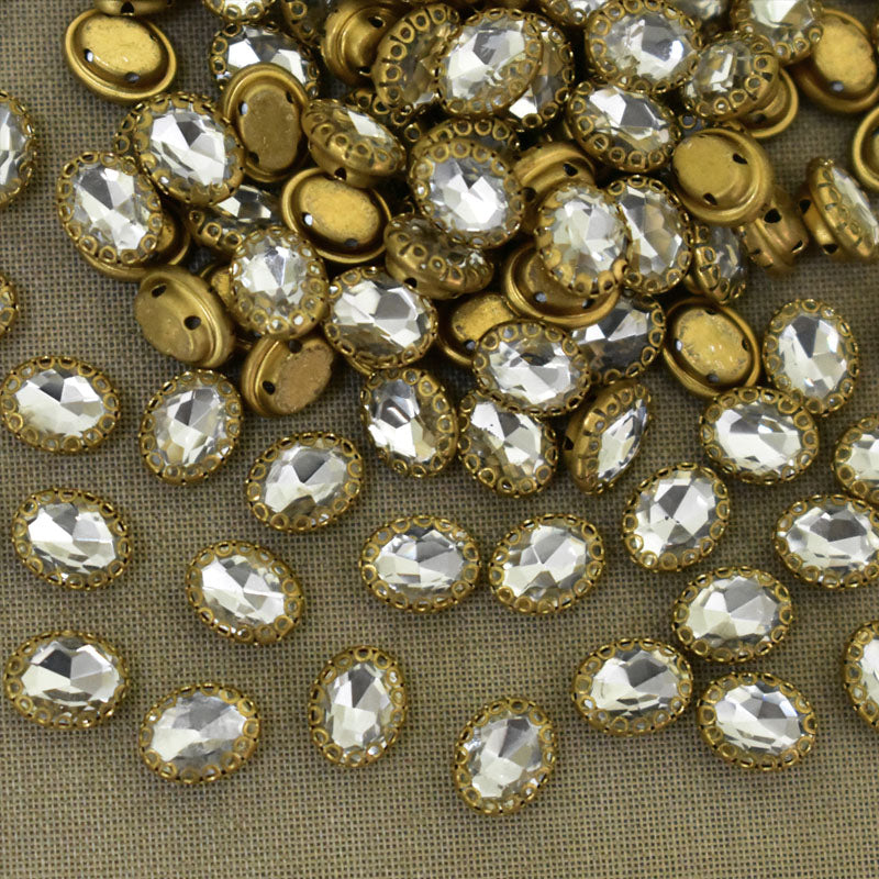 Buy Clear Color Sew on Glass Crystal Stone with Flower Catcher ...