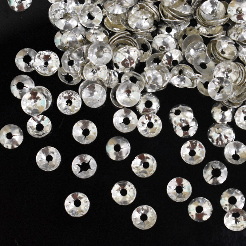 Buy 5mm centre-hole silver sequins in bulk for making jewellery online ...