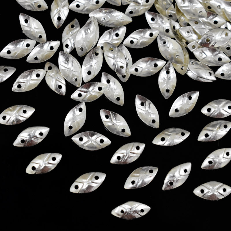 Buy Fish Eye shape double-hole silver sequins in bulk for making ...