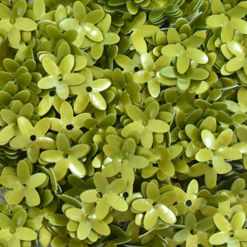 Buy Olive Green Color flower shape sequins online at wholesale prices ...