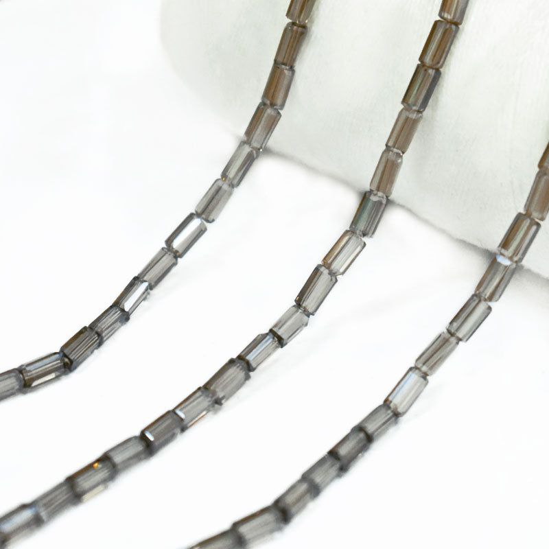 Buy Rectangle Faceted Crystal Beads in Grayish Brown Color at cheap ...