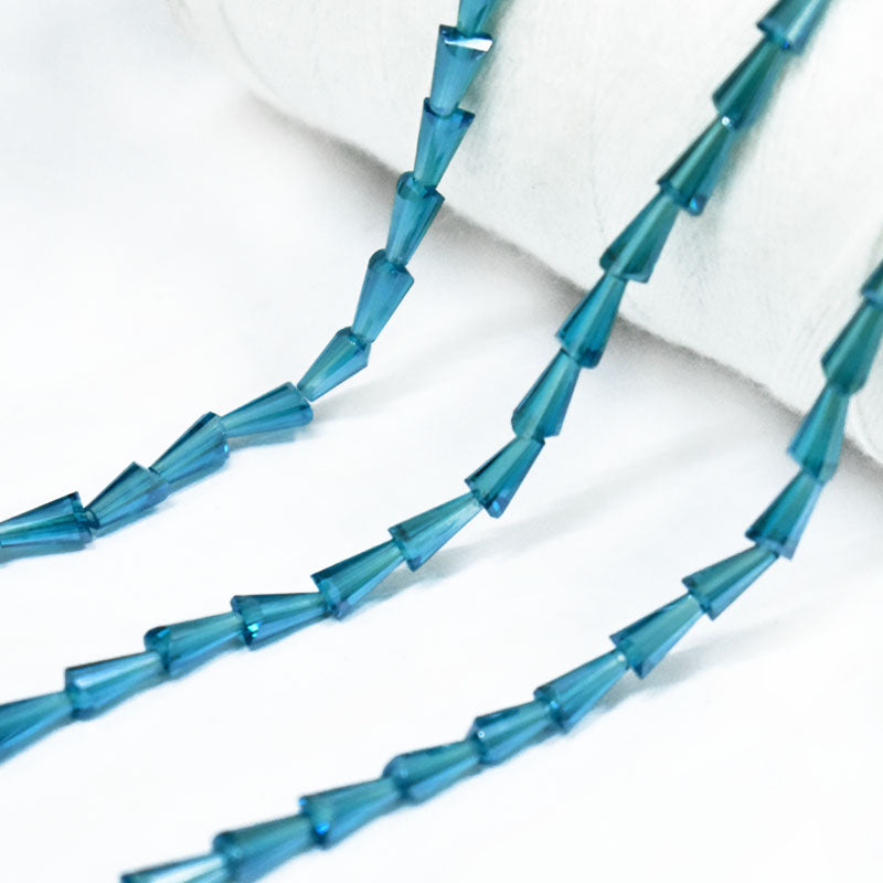 Buy Cone Faceted Crystal Transparent Beads in Sky Blue Color at cheap ...