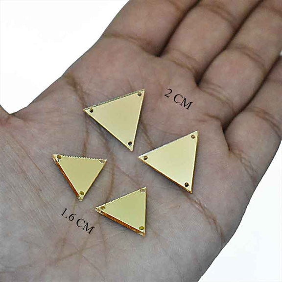 Buy Gold Color Triangle Shapes Sew on Acrylic Mirror ...