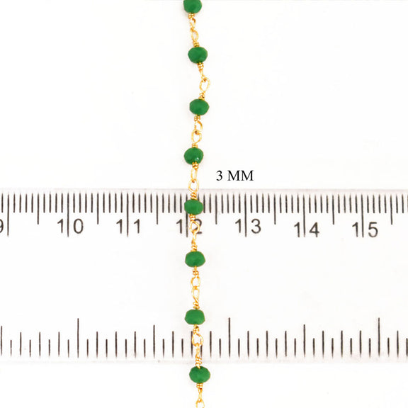 Buy Green Color Rondelle Bead Chain for making jewelry ...