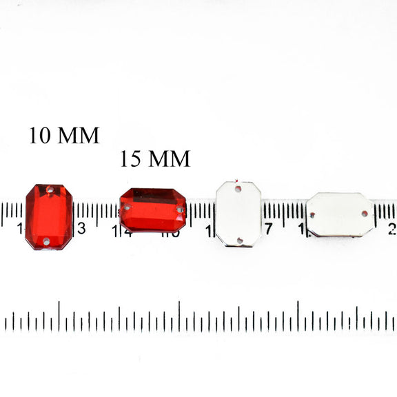 Buy Octagon Shape Flat Back Rhinestones online in Red Color ...