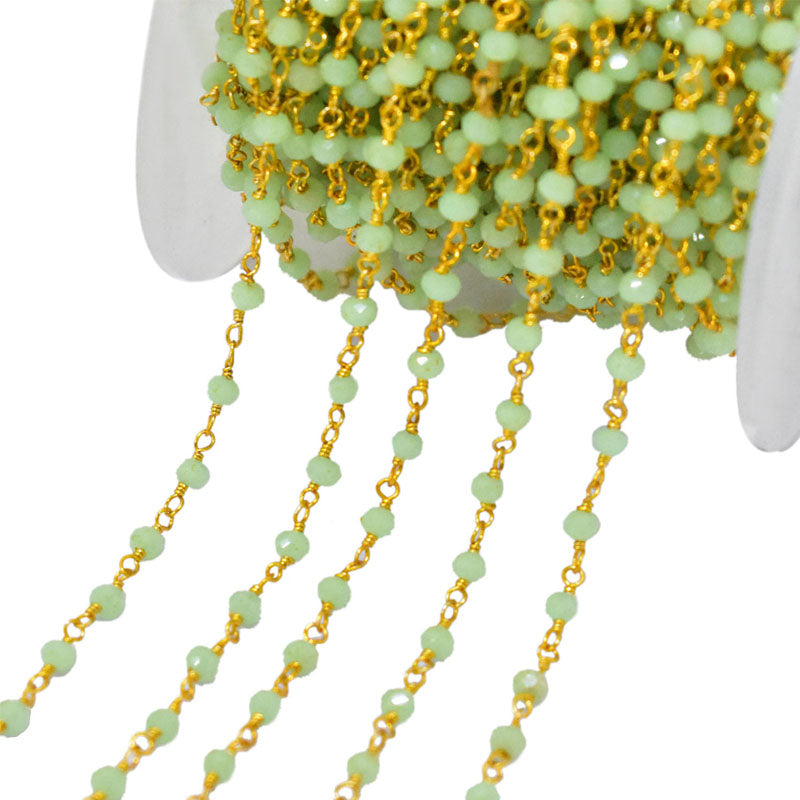 Buy Grape Green Color Rondelle Bead Chain for making jewelry ...