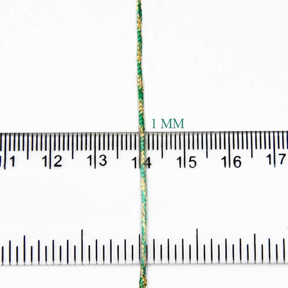 Buy 1mm green and light gold Badla Metallic Braided Cord online at ...