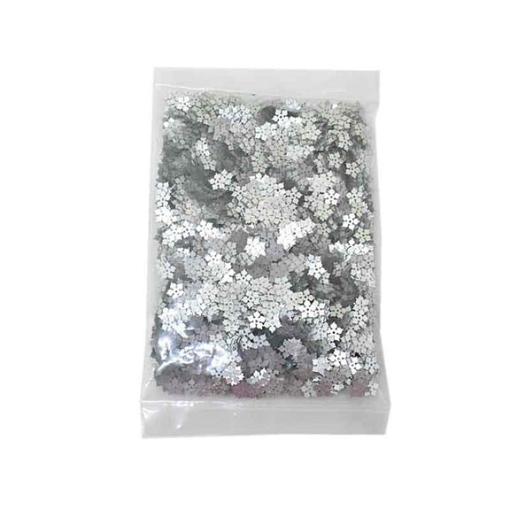 Buy Flower Sequins in Silver Color at best price – embroiderymaterial.com