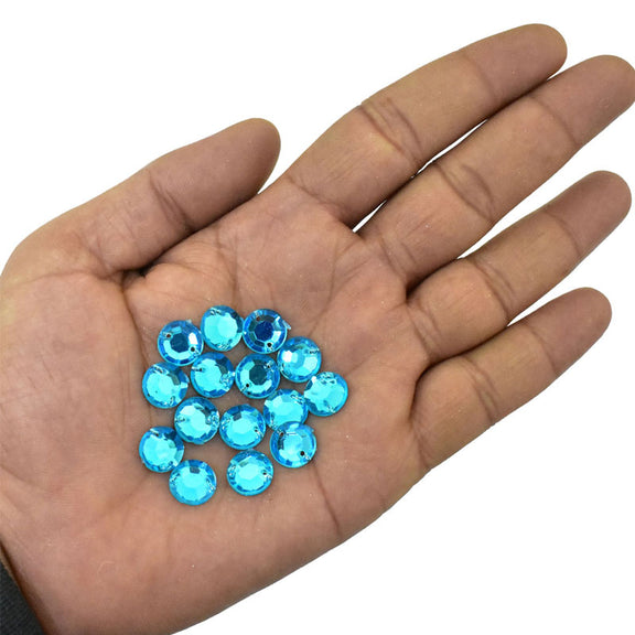 Buy Round Shape Flat Back Rhinestones online in Sky Blue Color ...