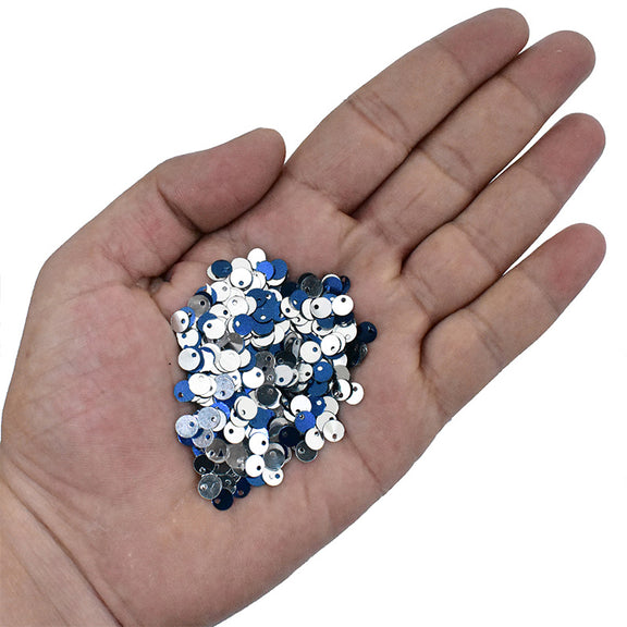 Shop 5MM Reversible Sequins in Navy Blue and Silver color ...