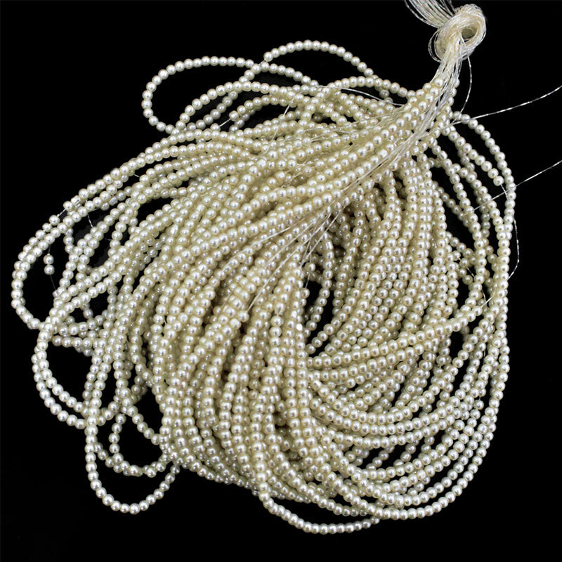 Buy 3.5mm ivory color glass pearl online at best prices ...