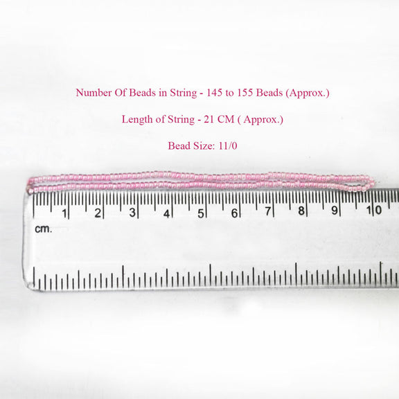Buy 11/0 color Seed bead strings in Baby Pink Color ...