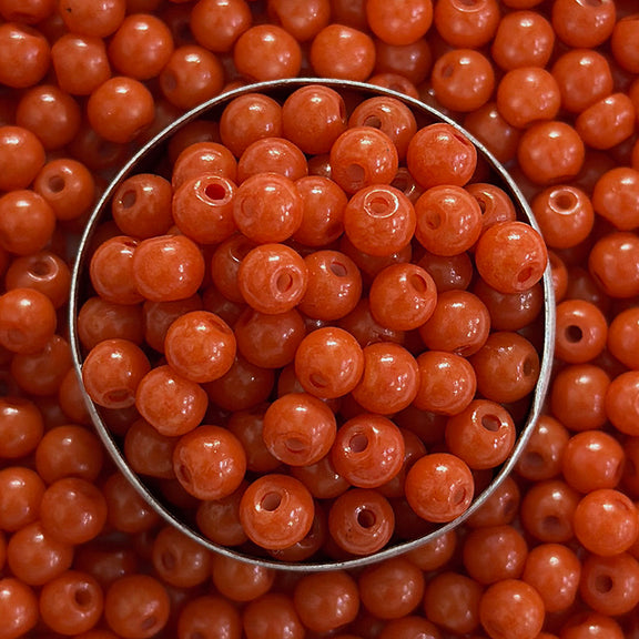 Buy Orange Color Round Shape Ceramic Beads online at wholesale prices ...