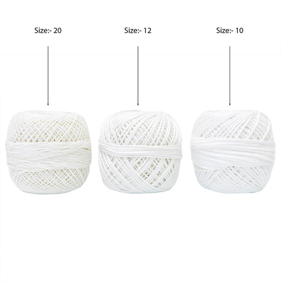 White Color Crochet Thread | Thick, Colorfast & Smooth | Buy Online ...