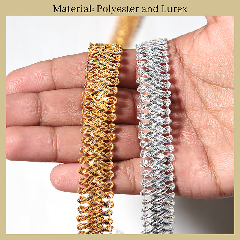 Buy gold and silver Gota Border & Laces Online – embroiderymaterial.com