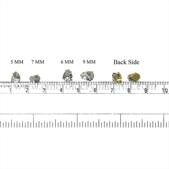 Tear Drop Shape Rhinestones in Crown Prong Setting, Buy Online ...