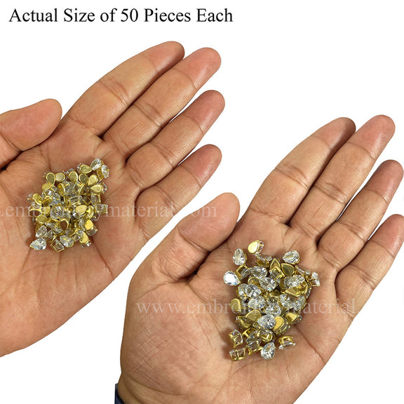 Tear Drop Shape Rhinestones in Crown Prong Setting, Buy Online ...