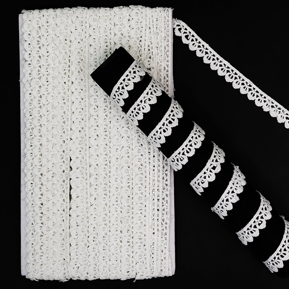 White Cotton Lace Trim Border – 9 Meters | Available in 1.2 CM, 1.6 CM ...