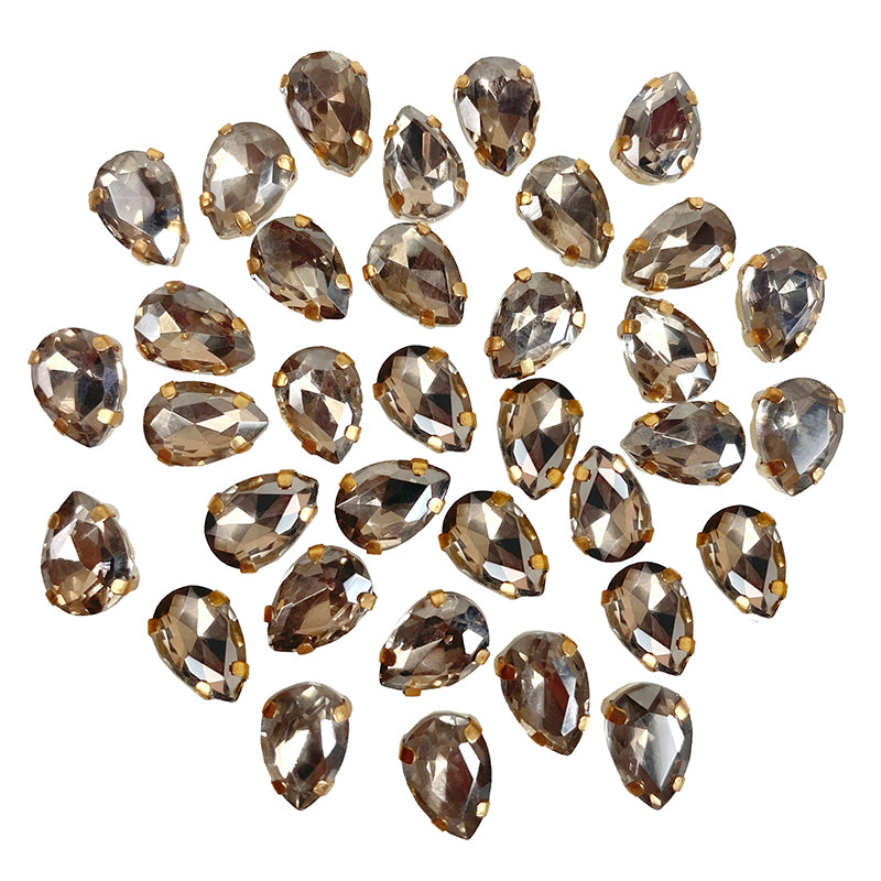 Buy Tear Drop Rhinestones In Setting Golden Shadow – EmbroideryMaterial.Com