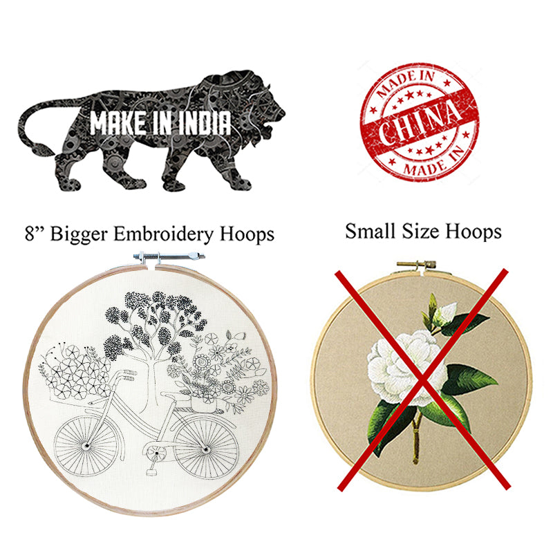 Buy Cycle with Tree Design Embroidery Kit Online for Practice ...