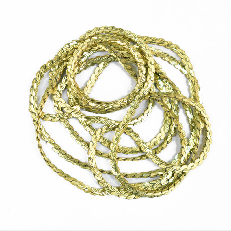 Buy 2mm flat s shape gold metal chain for adorning bags at wholesale ...