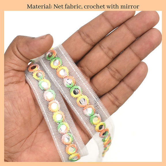 Buy Now White Net Fabric Boho-Chic Trim Lace for your DIY Creation ...