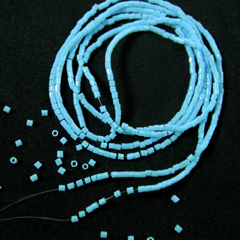Buy now Baby Blue Color Cut Delica Beads Strings online at wholesale ...