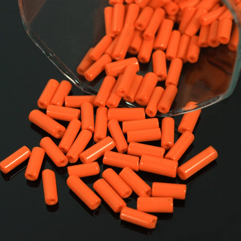 Buy Orange Color Tube Shape Ceramic Beads online at wholesale prices ...
