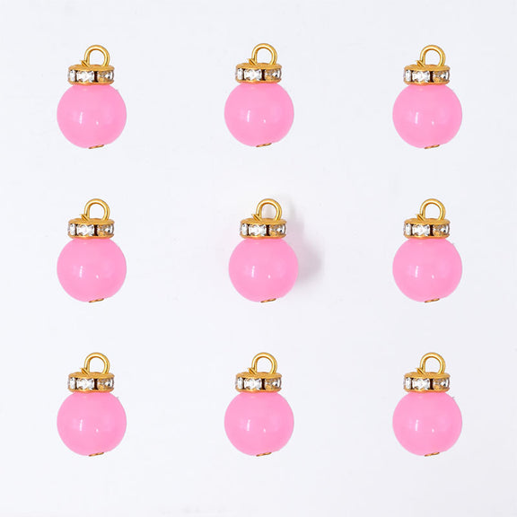 Crystal pink Charm Beads Dangle Online For DIY Jewellery Making ...