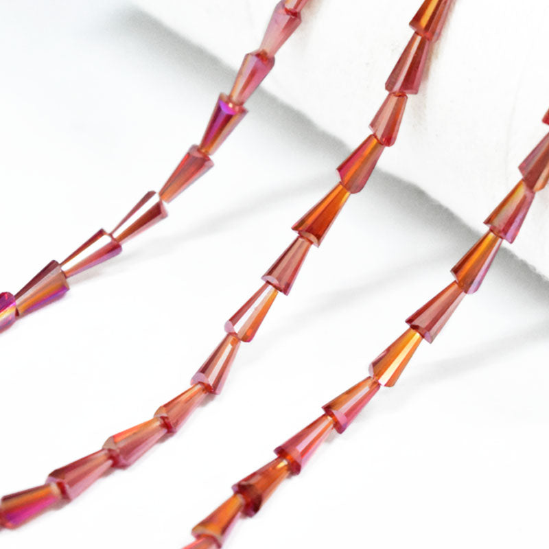 Buy Cone Faceted Crystal Transparent Beads in Pale Orangish Pink Color ...