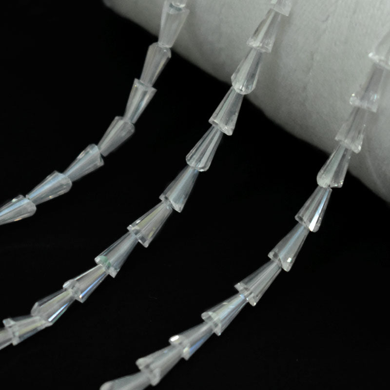 Buy Cone Faceted Crystal Transparent Beads in Silver Color at cheap ...