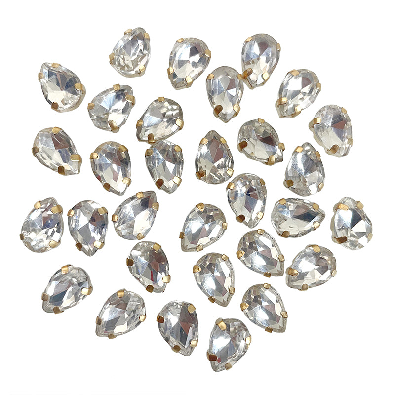 Buy Tear Drop Rhinestones In Setting Emerald Green – embroiderymaterial.com